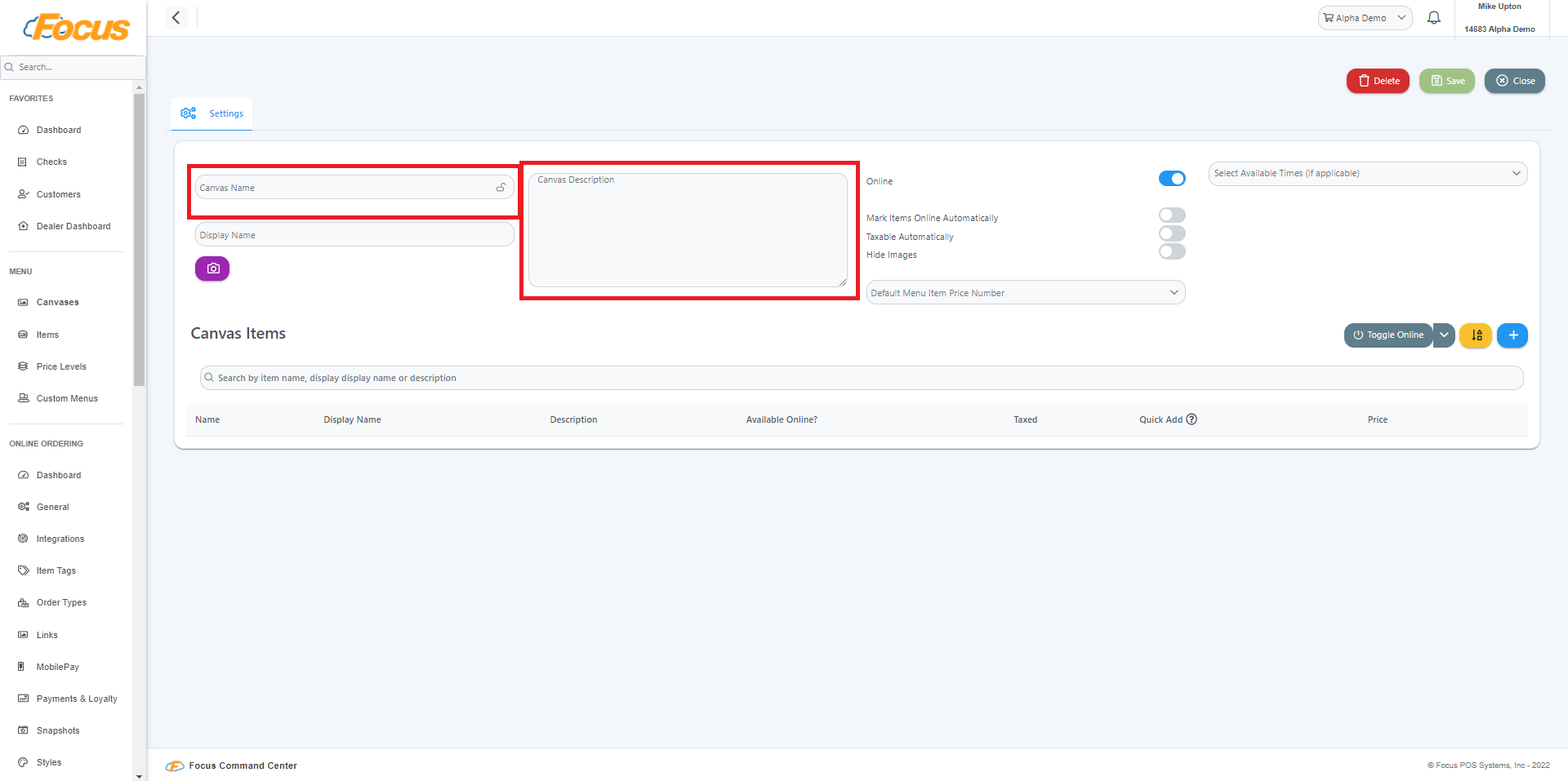 Focus Online: Menu Setup (Focus) – Alpha