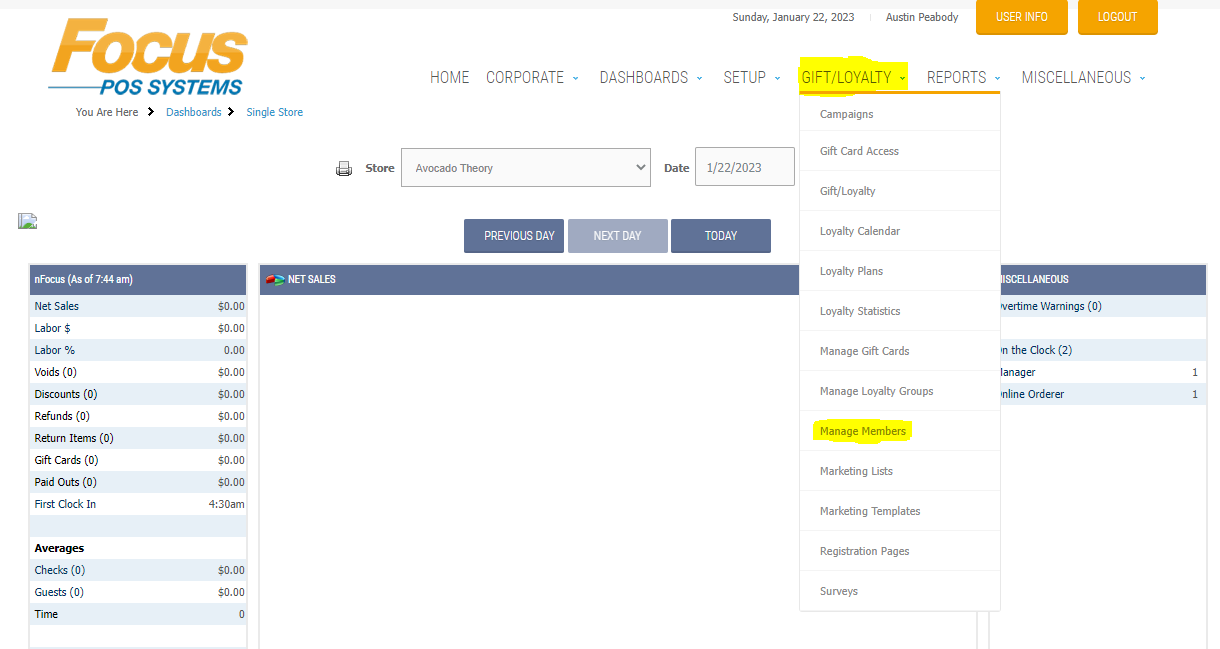 MyFocus: Adding a Loyalty Member (Focus) – Alpha