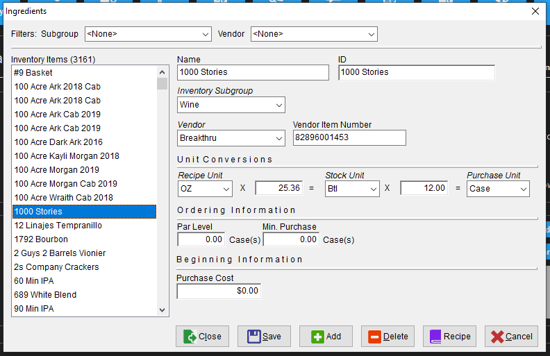 Simple Inventory Sample (Focus) – Alpha